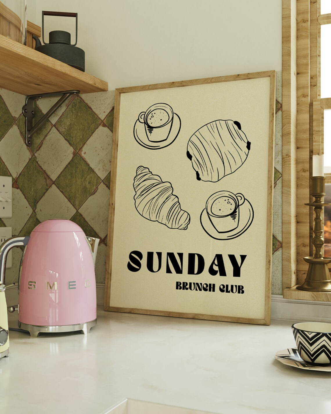 Sunday Brunch Club Art Print Poster kitchen Print, Coffee Print, Brunch ...