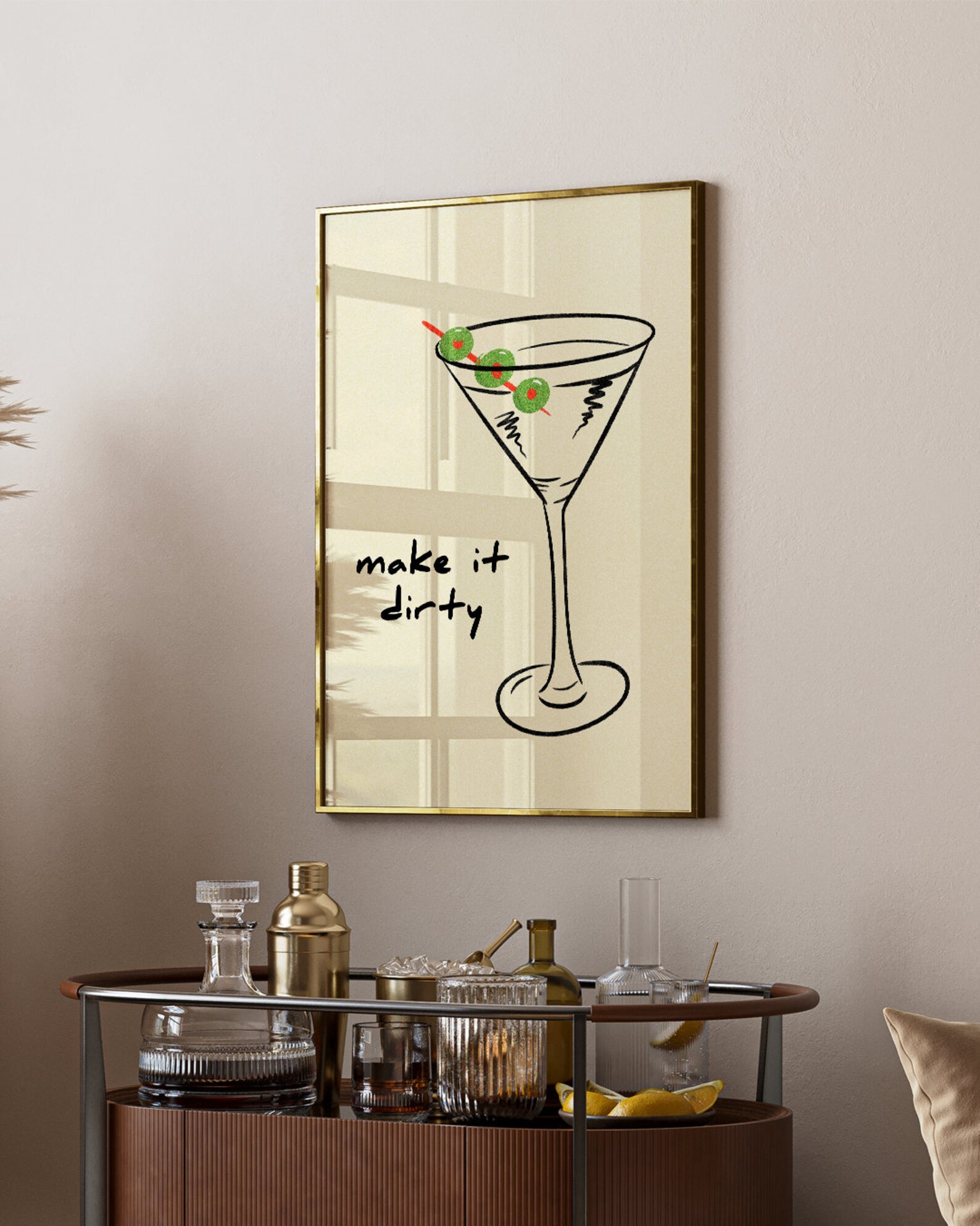 Dirty Martini Art Print Poster. art Poster, Cocktail Prints, Cocktail ...