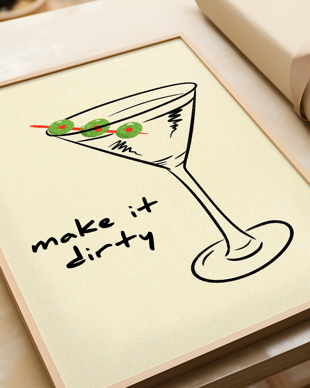 Dirty Martini Art Print Poster. art Poster, Cocktail Prints, Cocktail ...