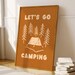 Let's Go Camping Illustrated Typography Wall Art Print camping, Van ...