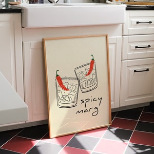 Spicy Marg Art Print Poster. (cocktail Prints, Cocktail Wall Art ...