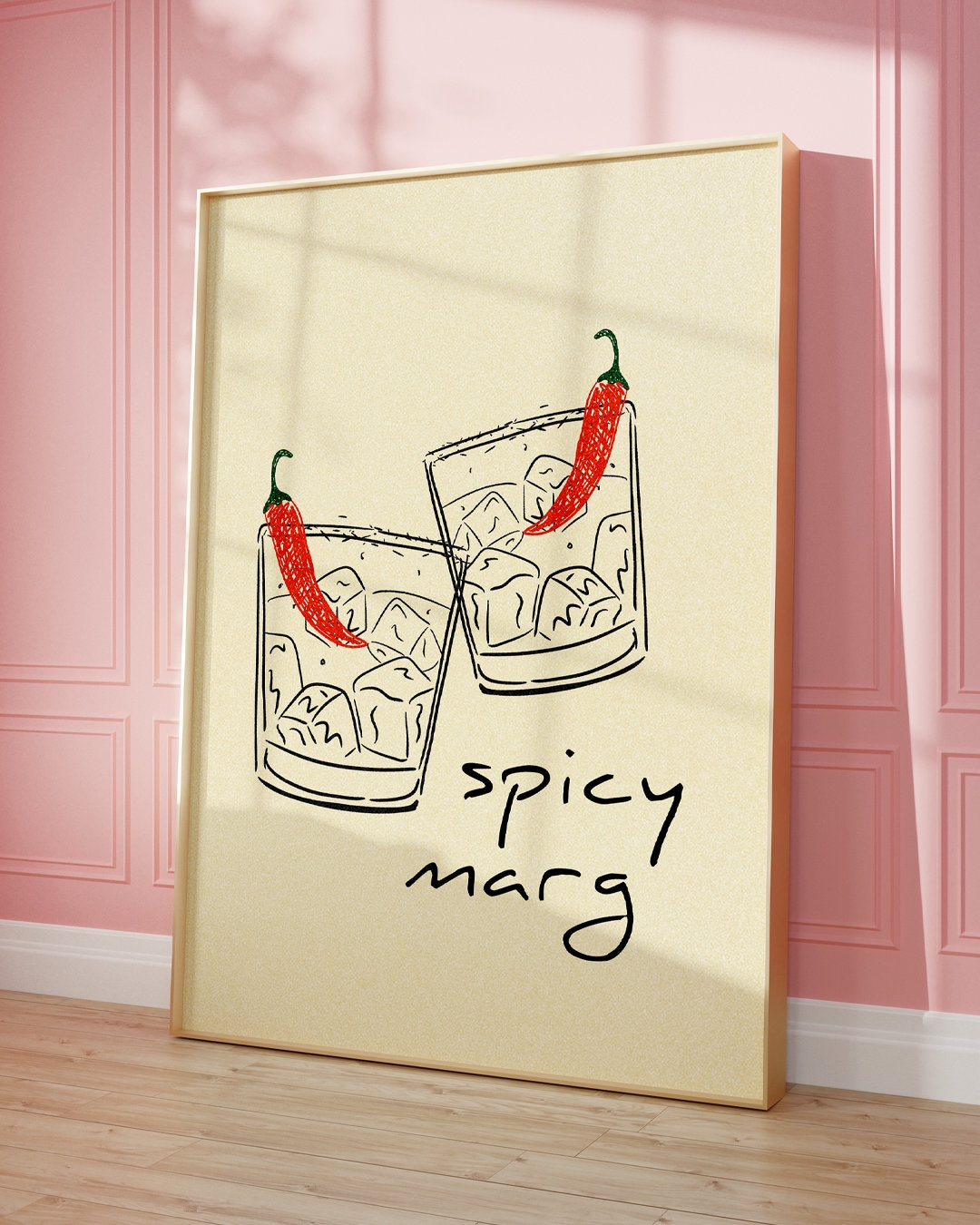 Spicy Marg Art Print Poster. (cocktail Prints, Cocktail Wall Art ...