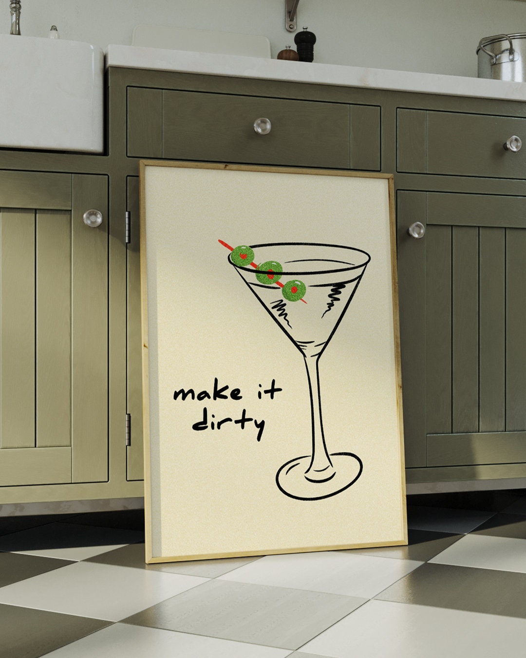 Dirty Martini Art Print Poster. art Poster, Cocktail Prints, Cocktail ...