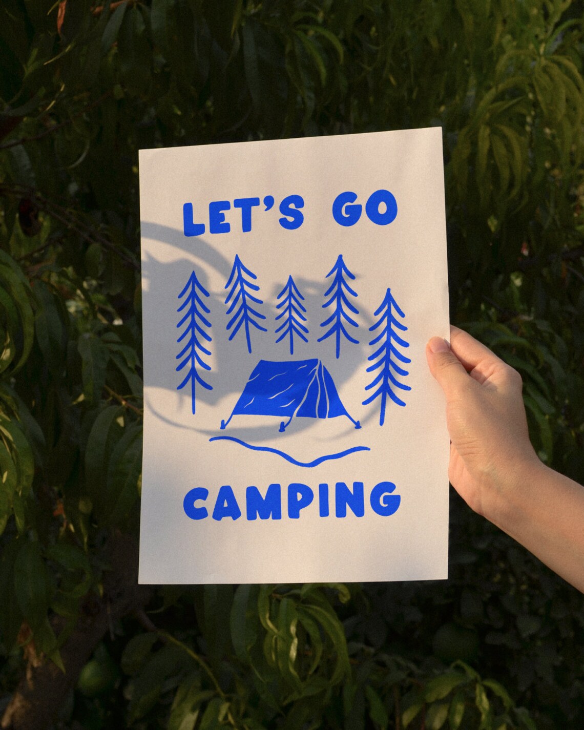 Let's Go Camping Illustrated Typography Wall Art Print camping, Van ...