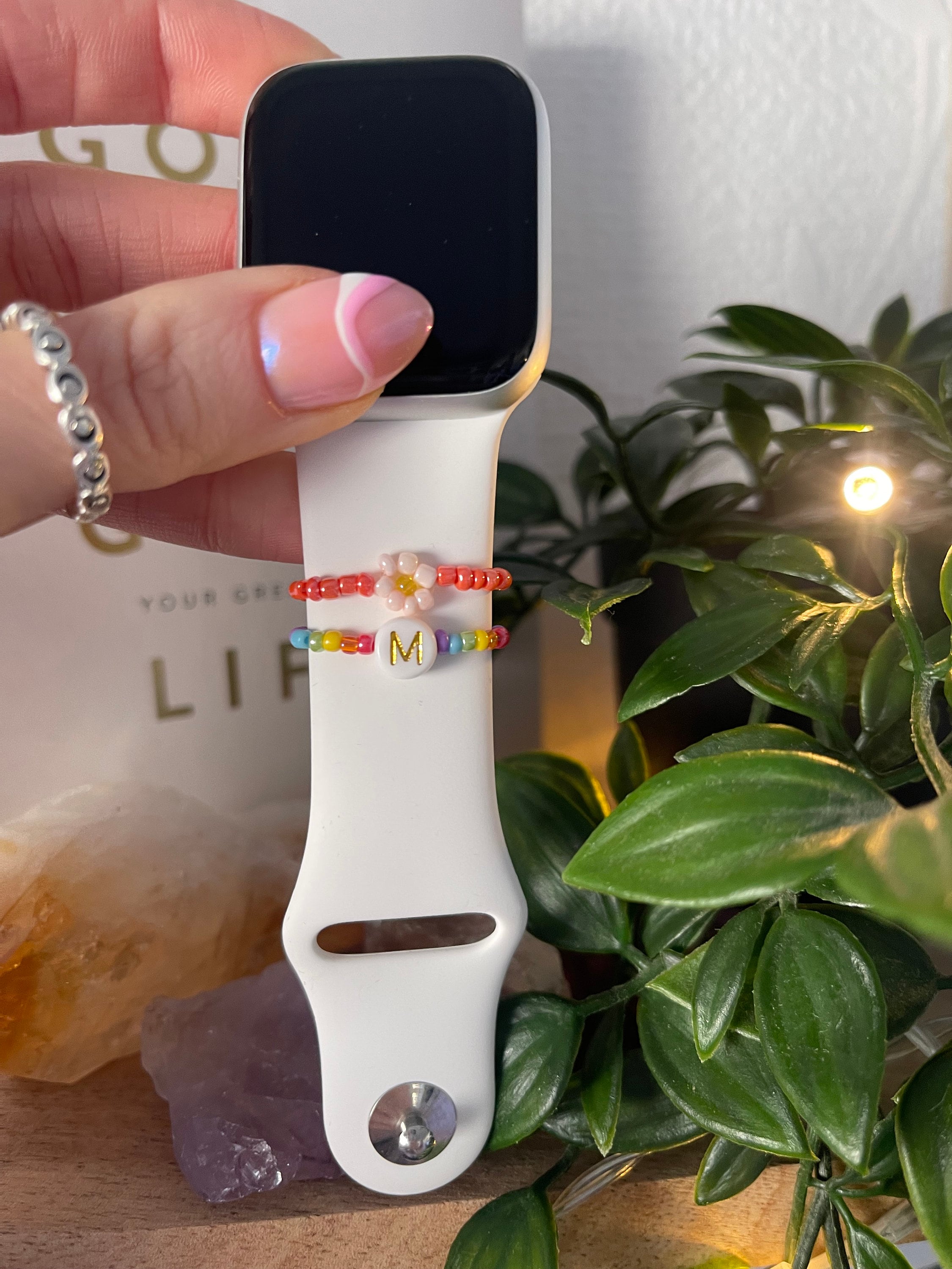 Custom Initial Halo Apple Watch Charm Trendy Watch Charms - Etsy UK