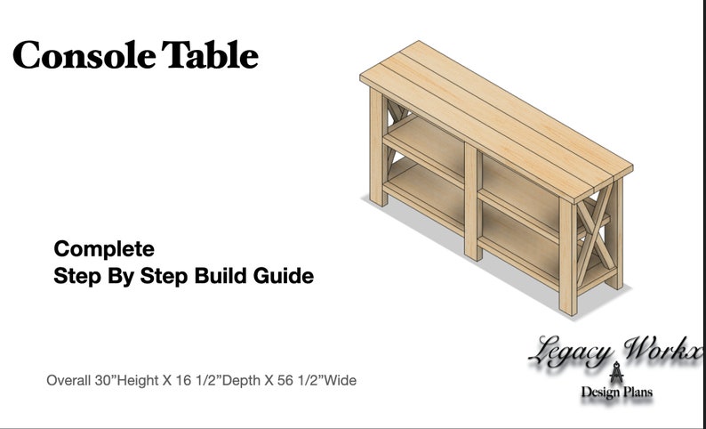 Wood Console Table Plans - Etsy