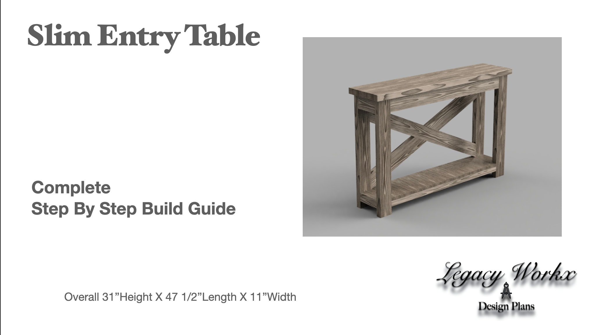 Slim Entry Table Plans - Etsy