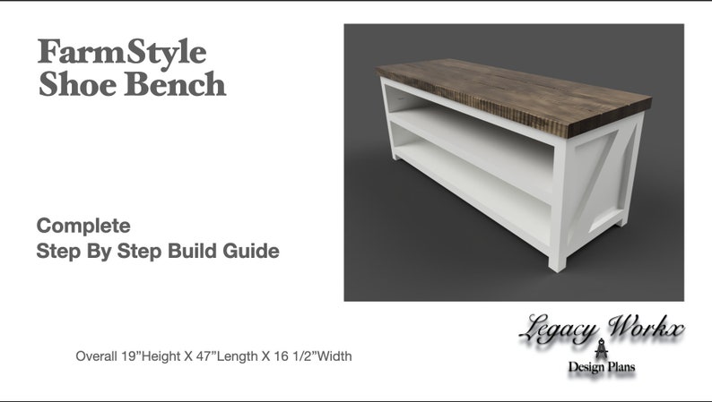 Farm-style Shoe Bench Plans - Etsy