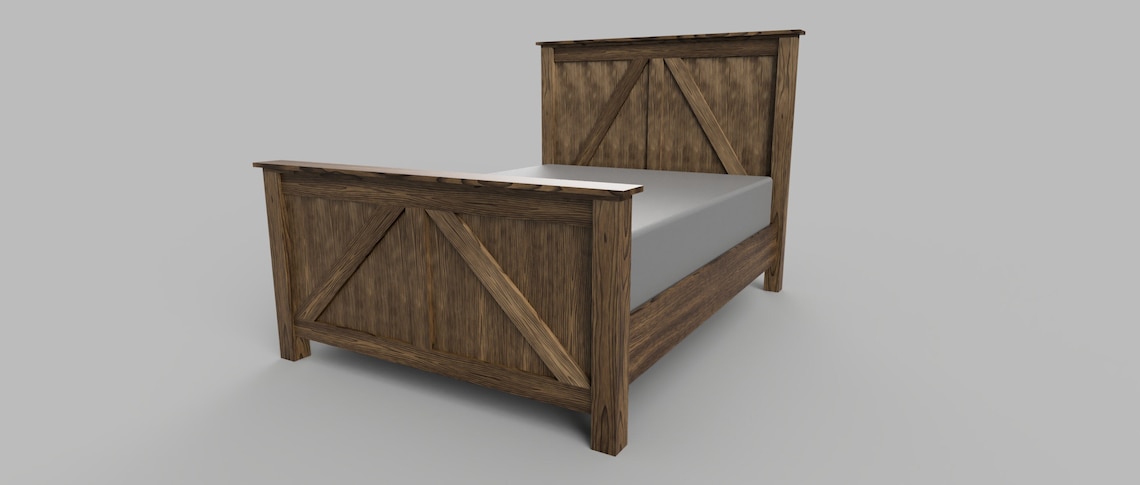 Farm Style Queen Size Bed Frame Plans - Etsy