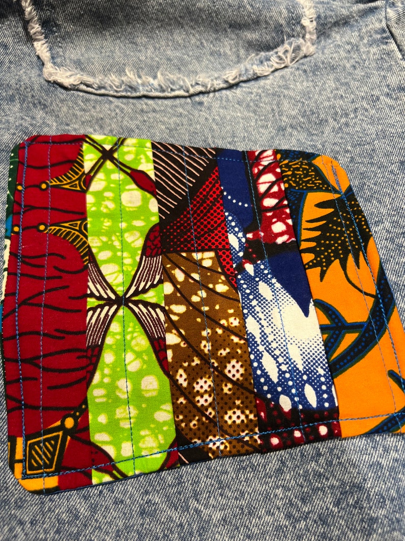 Upcycled Denim Shacket With African Fabric Quilted External Pockets - Etsy