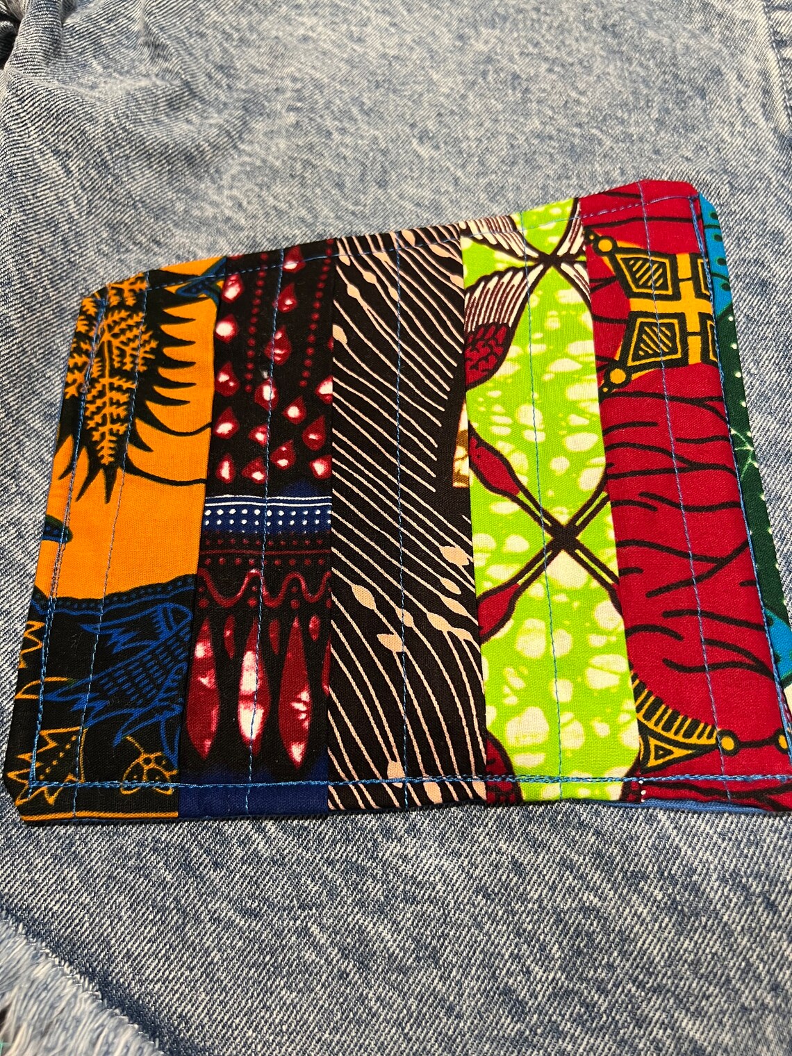 Upcycled Denim Shacket With African Fabric Quilted External Pockets - Etsy