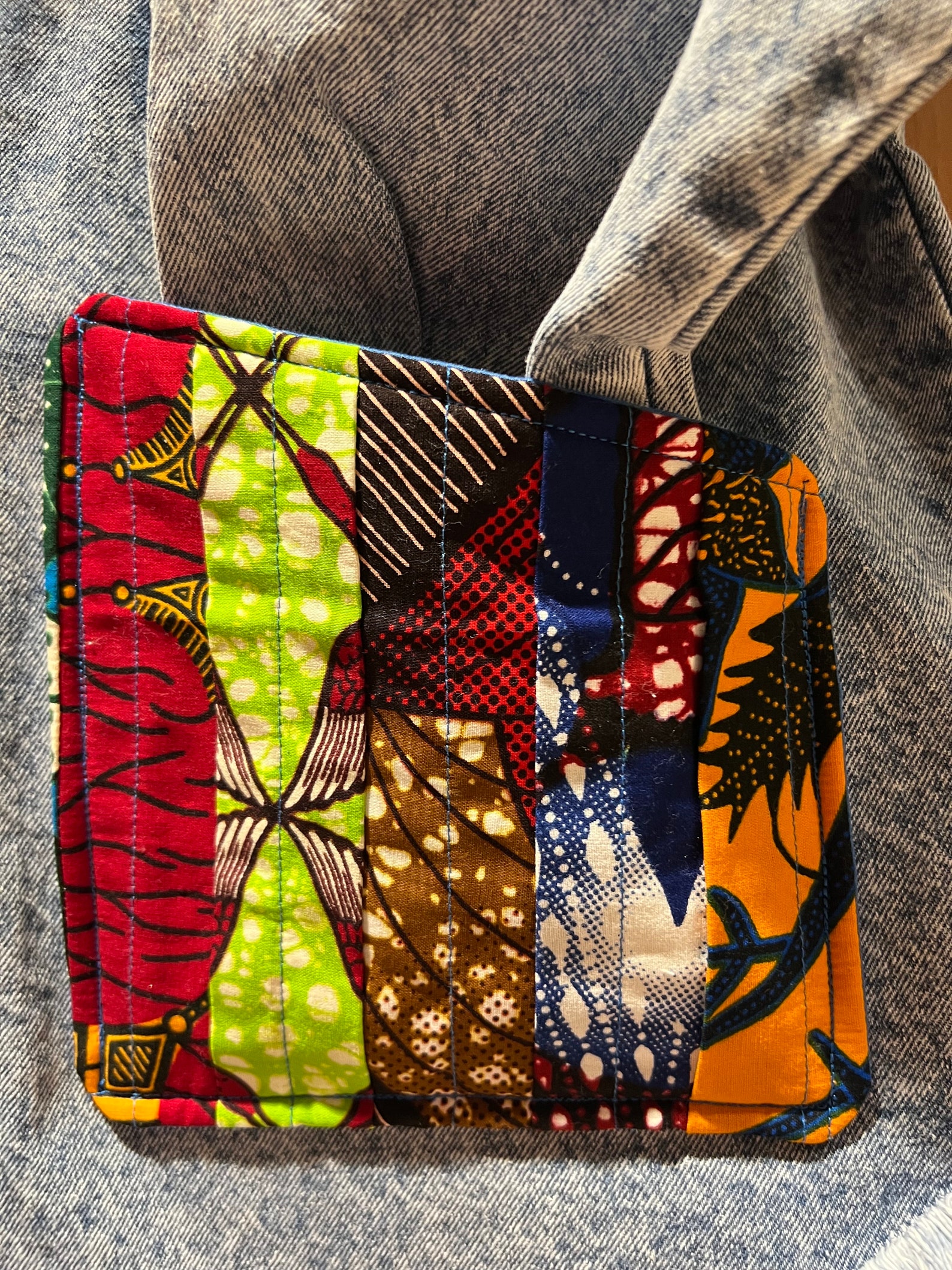 Upcycled Denim Shacket With African Fabric Quilted External Pockets - Etsy