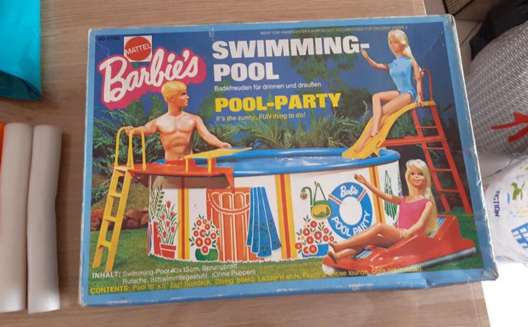 Barbie Pool Party Complete in Box. Mattel 1974. Pool Party. No. 90-7795 ...
