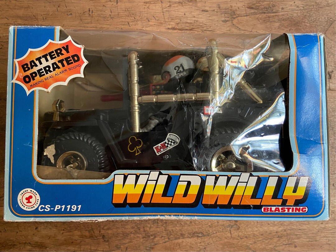 Vintage Toy Ride Wild Willy Blasting Army Jeep in Original Package ...