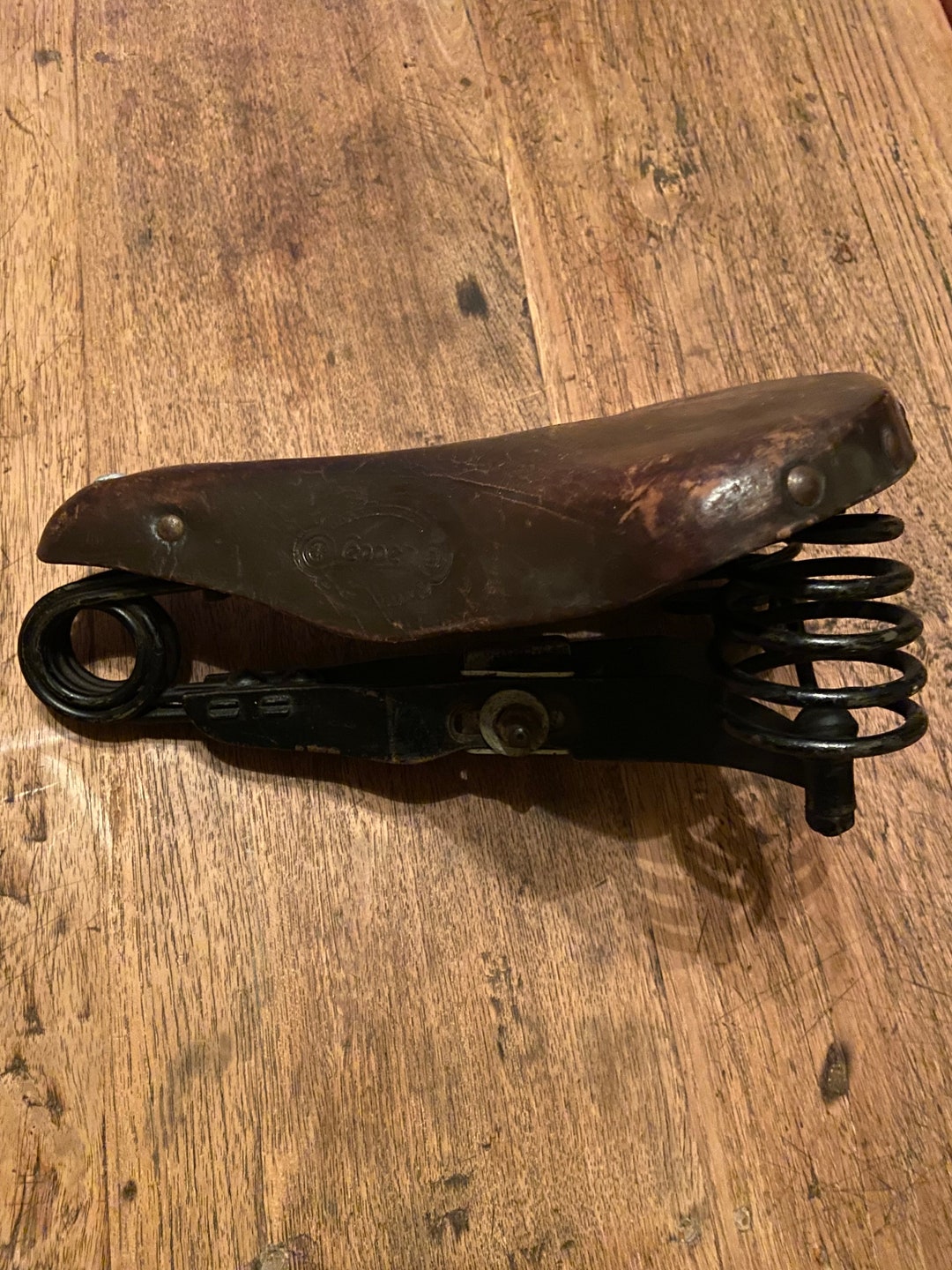 Original Antique Leather Ludwig Lepper Bicycle Saddle. Made in Holland ...
