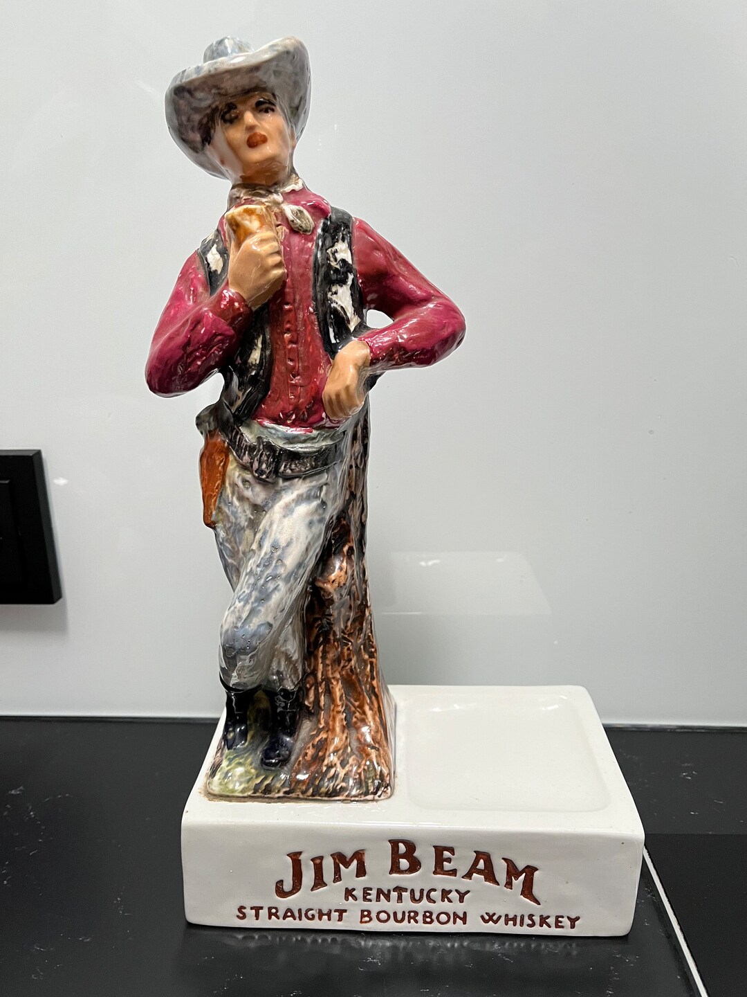 Jim Beam Cowboy Whiskey Statue, 1960s Ceramic Straight Bourbon ...