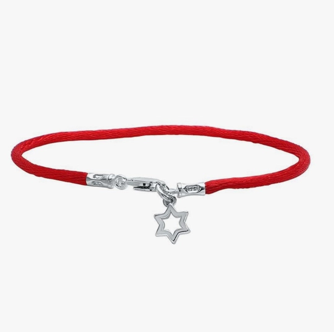 Red Cord Jewish Star Bendel Bracelet, 925 Sterling Silver Star, Kabala ...