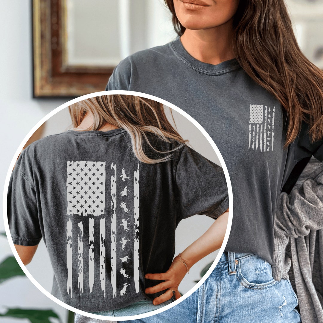 Equestrian Eventing Distressed Flag Shirt, Comfort Colors® American ...