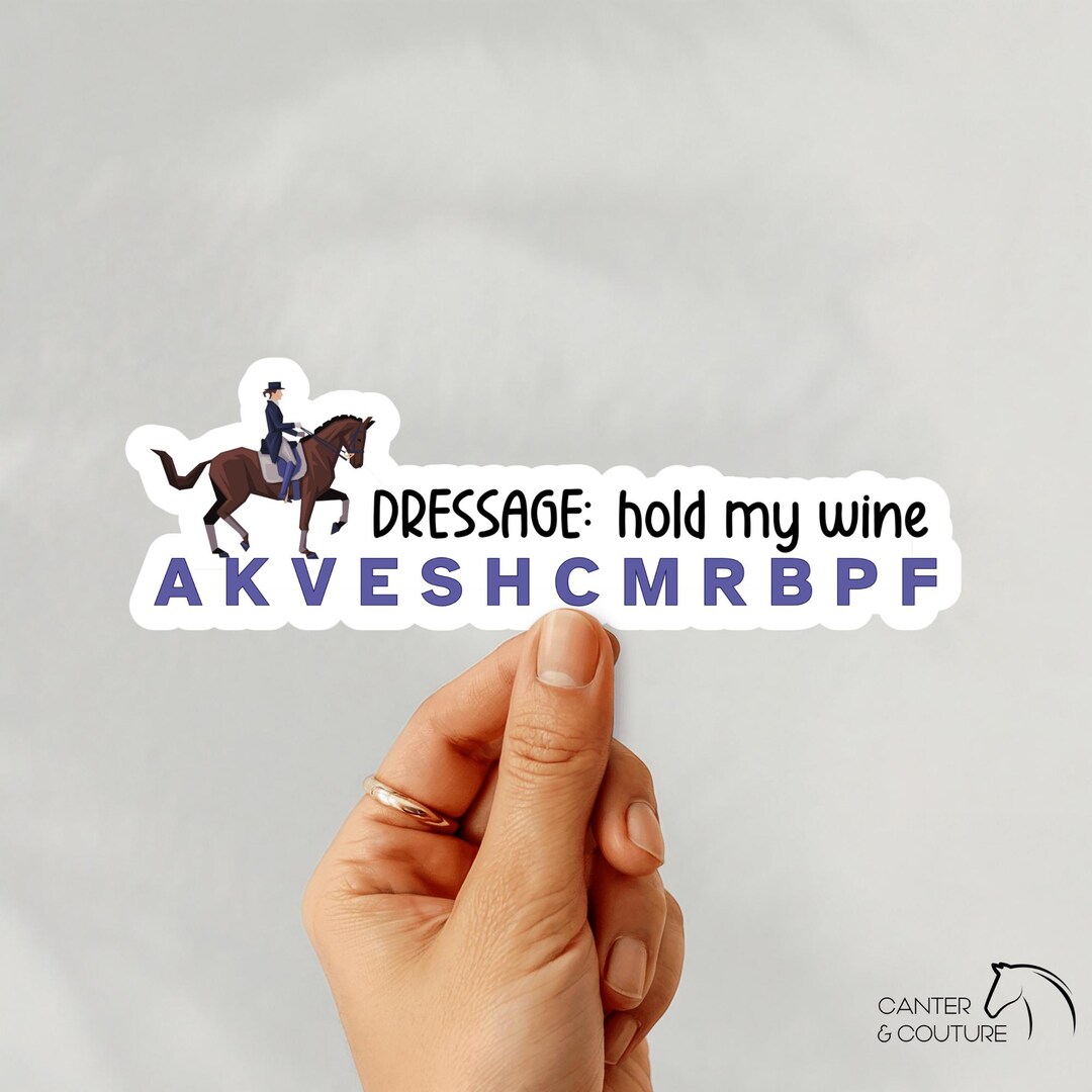 Dressage Vinyl Sticker, Equestrian Water Bottle Decal, Horse Laptop ...
