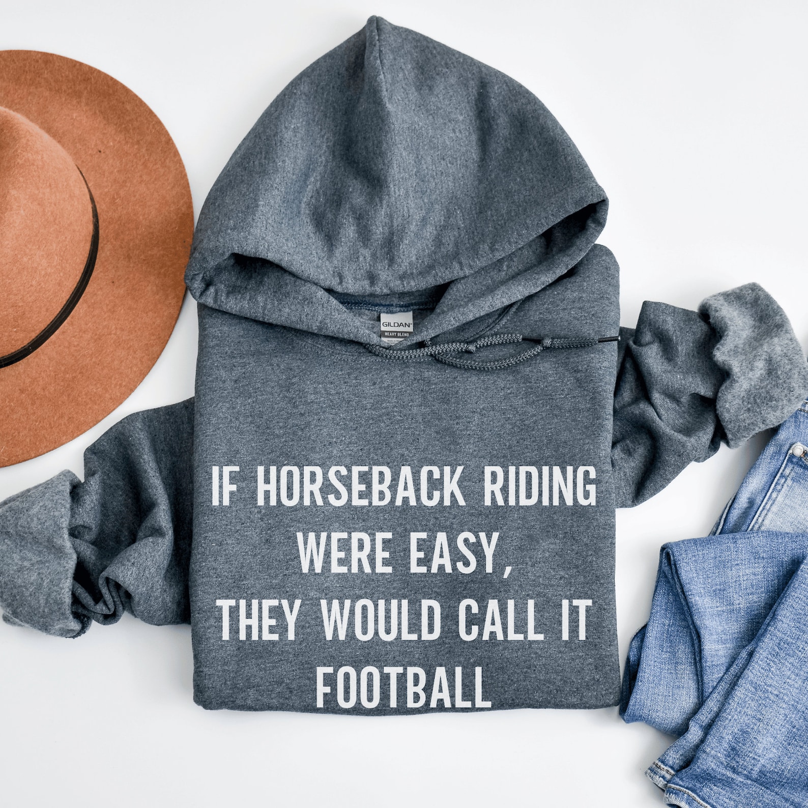 Sarcastic Horseback Riding Hoodie, Funny Equestrian Hooded Sweatshirt ...