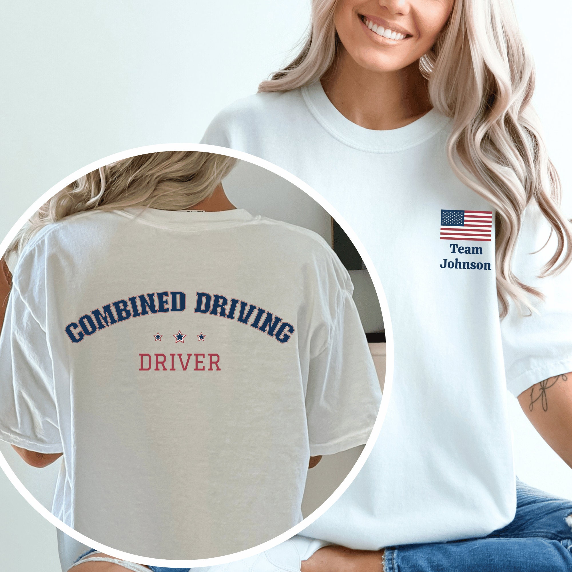 Personalized Comfort Colors Patriotic Driving Team Shirt: Equestrian ...