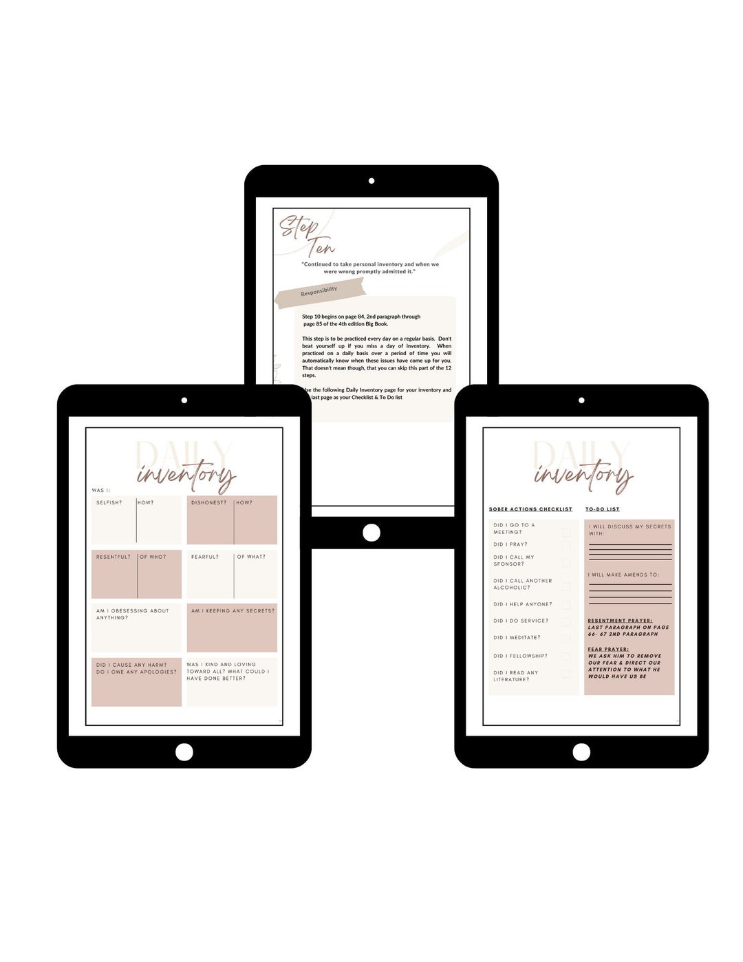 Step 10 Worksheet - AA Addiction Sobriety Recovery Part of the 12 Step ...