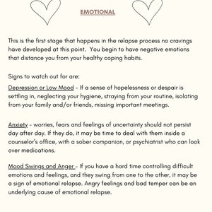 Relapse Prevention Plan - AA Addiction, Recovery, Sobriety, Relapse - Etsy