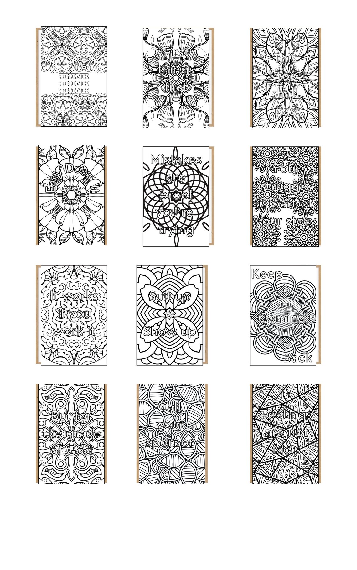 Recovery Slogans Coloring Pages - Downloadable, Printable, AA, Sobriety ...