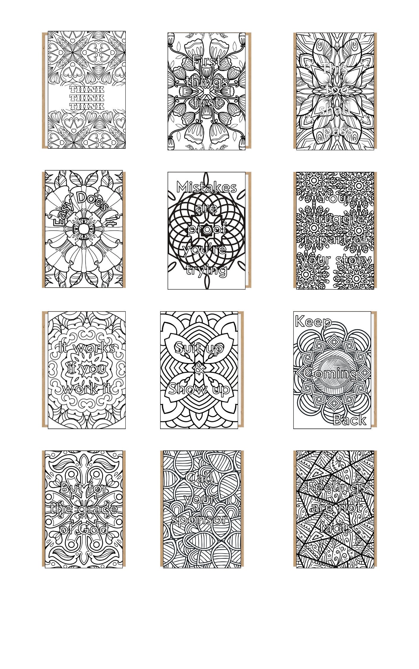 Recovery Slogans Coloring Pages - Downloadable, Printable, AA, Sobriety ...