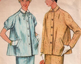 1950s Maternity Suit-dress Top Skirt Simplicity 1099 Vintage Sewing ...