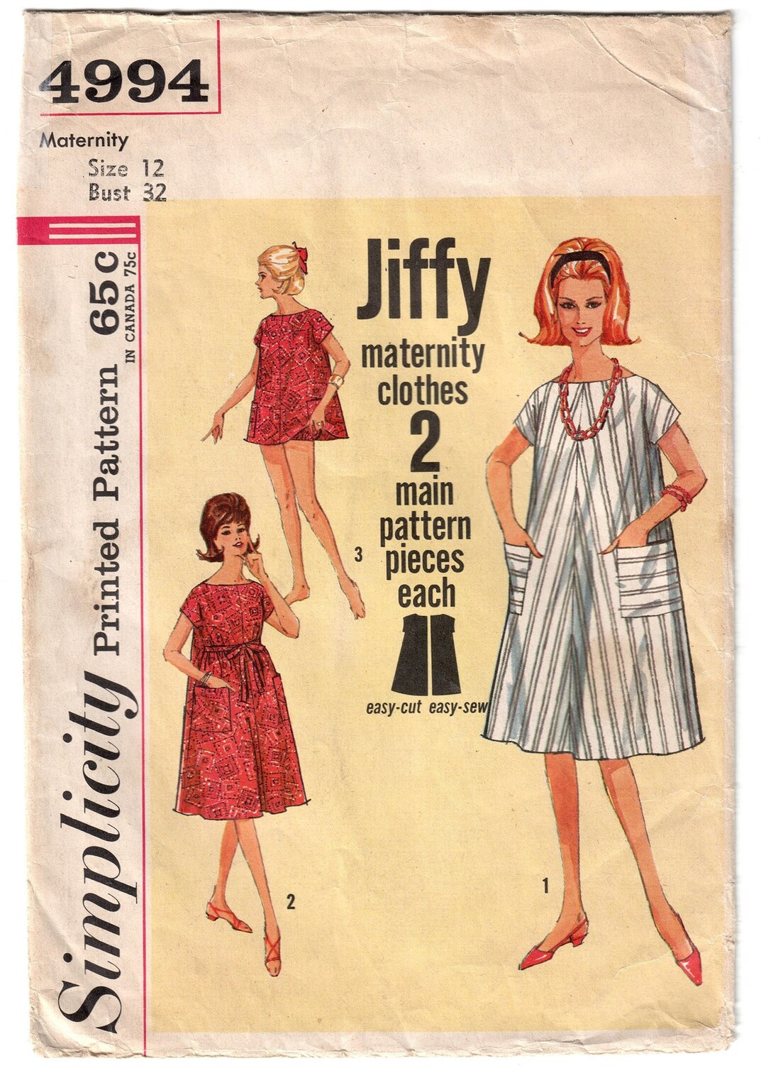 1960s Maternity Jiffy Dress With Top and Bloomers, Bust 32 | Vintage ...