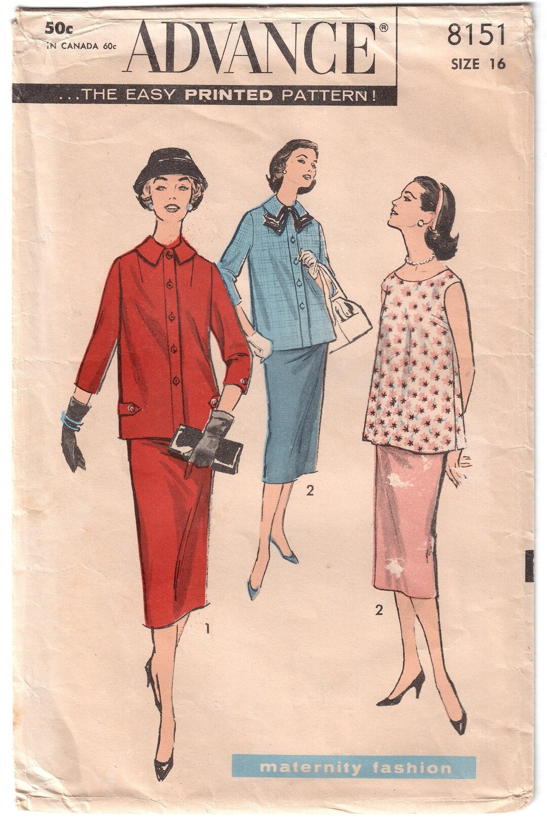 1950s Maternity Suit Dress, Top & Skirt, Bust 34 | Vintage Sewing ...