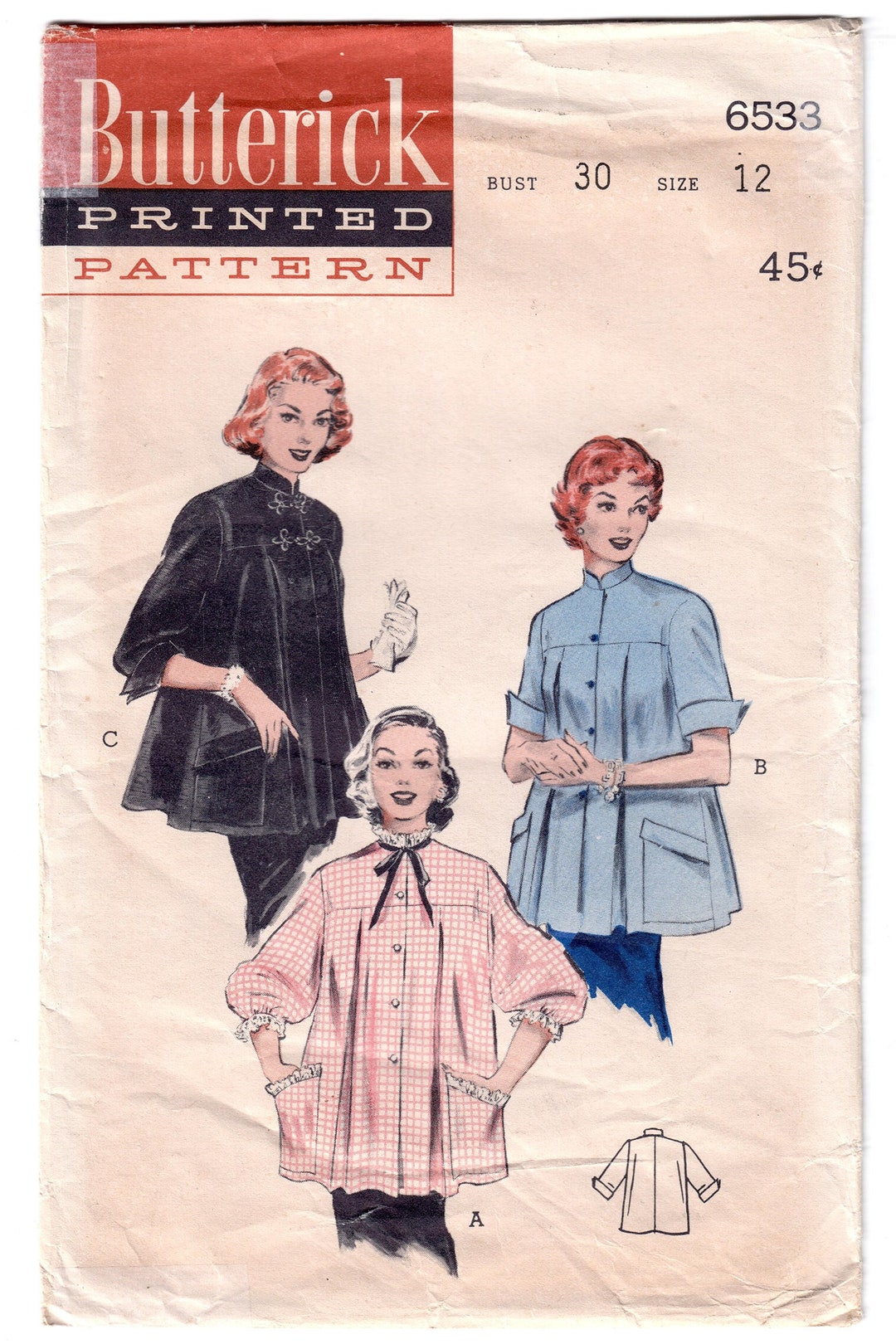 1950s Maternity Smocks With Tailored or Ruffled Finish, Bust 30 ...