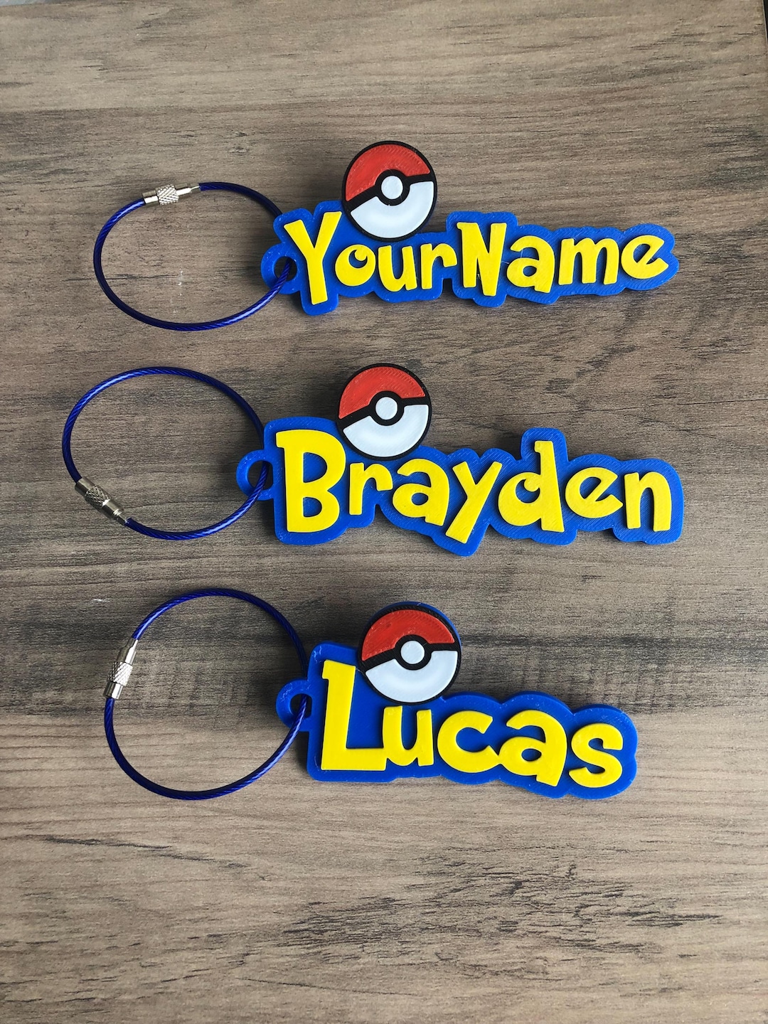 Personalized Pokemon Backpack Tags, Custom Name Luggage Tags ...