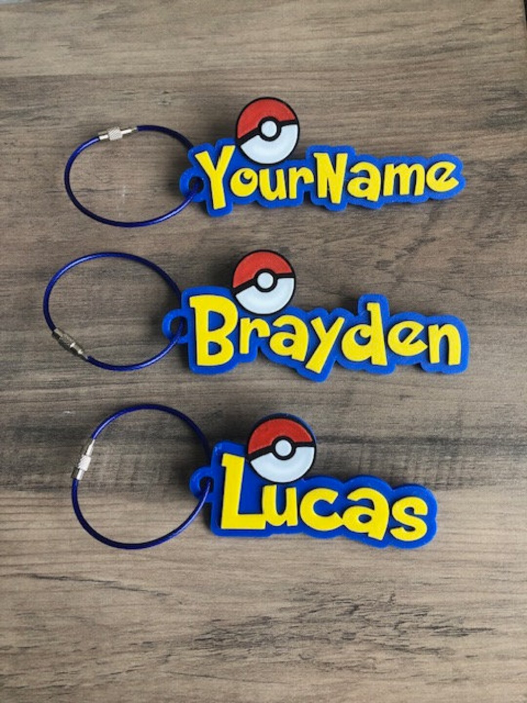 Personalized Pokemon Backpack Tags, Custom Name Luggage Tags ...