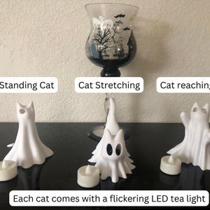 Ghost Cats Halloween Decor With Tea Lights, Halloween Decor, Gifts for ...