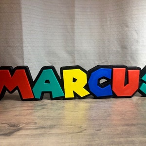 Personalized Mario Style Name Sign, Name Tag Sign, Kids Room Decor ...
