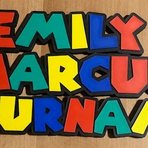 Personalized Mario Style Name Sign, Name Tag Sign, Kids Room Decor ...