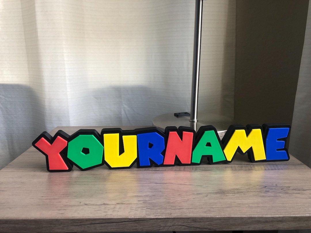 Personalized Mario Style Name Sign, Name Tag Sign, Kids Room Decor ...
