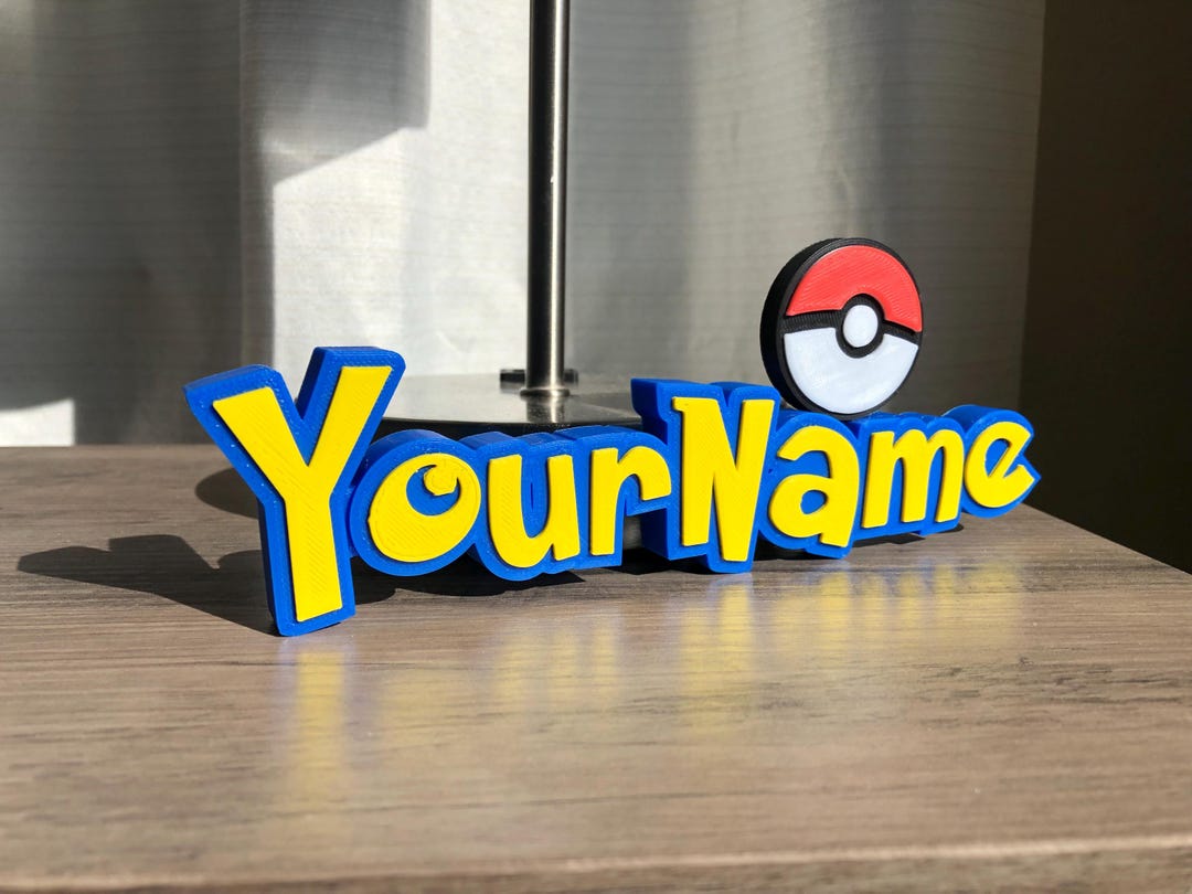 Personalized Pokemon Inspired 3D Name Plate | Custom Name Tag Sign ...
