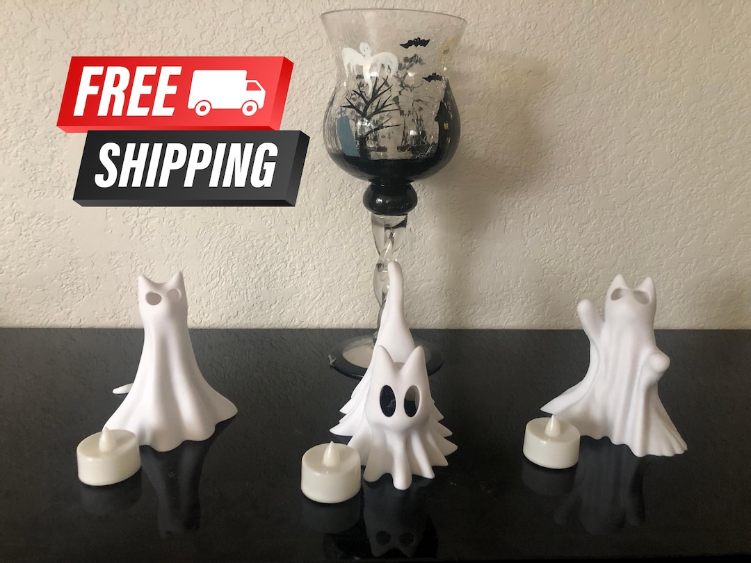 Ghost Cats Halloween Decor With Tea Lights, Halloween Decor, Gifts for ...