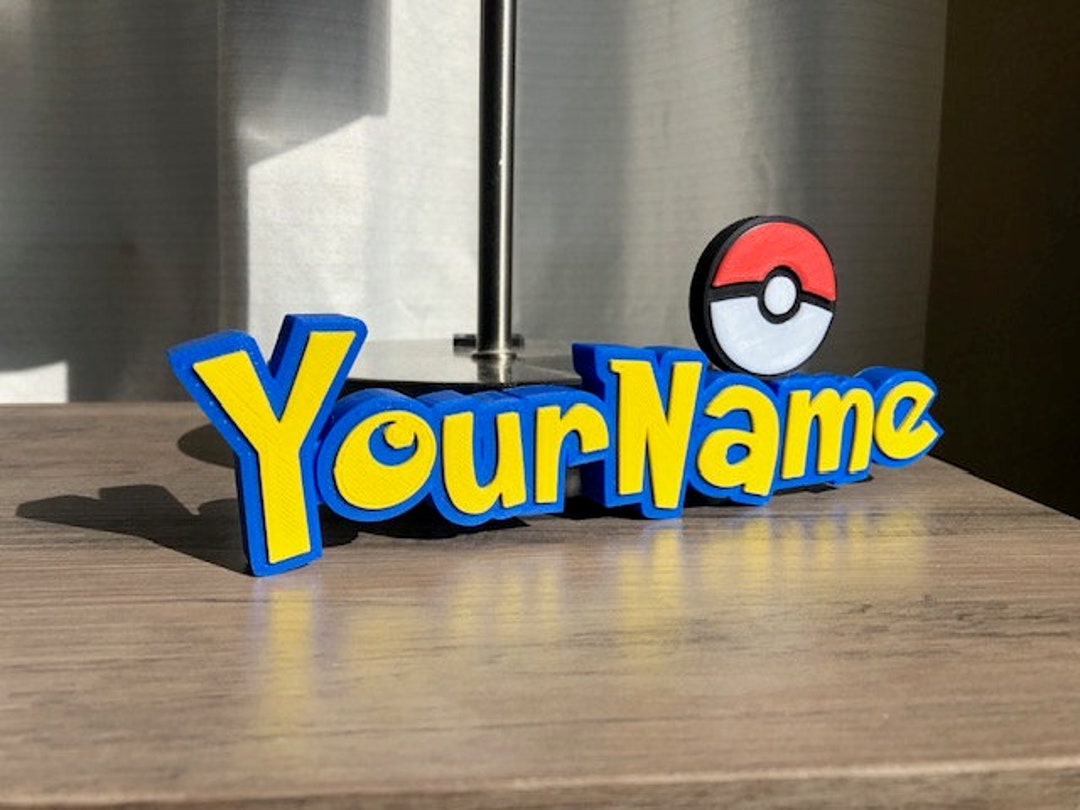 Personalized Pokemon Inspired 3D Name Plate Custom Name Tag Sign ...