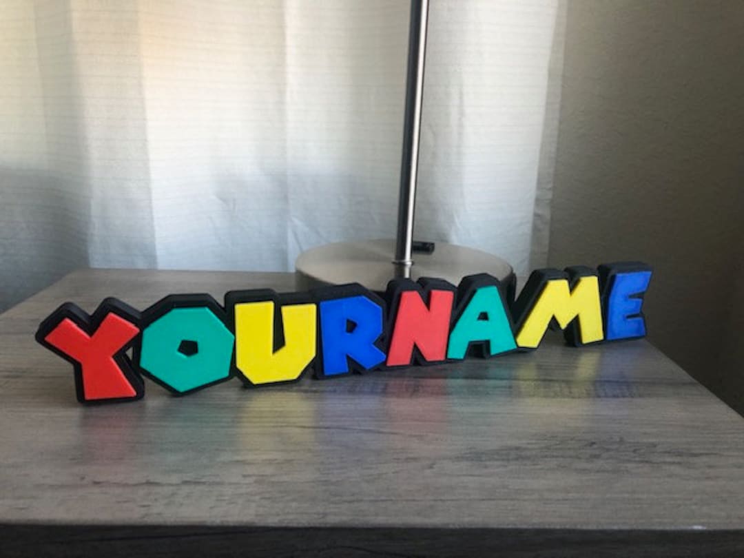 Personalized Mario Style Name Sign, Name Tag Sign, Kids Room Decor ...