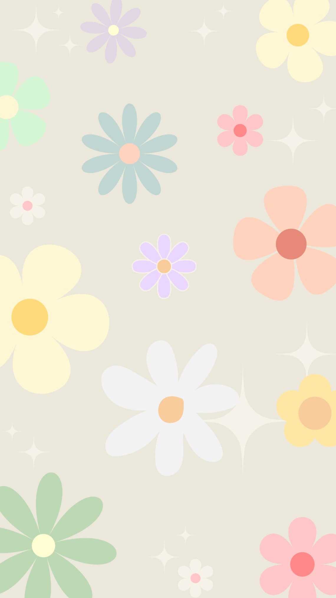 Flower Madness Phone Wallpaper Pastel Flower Print - Etsy