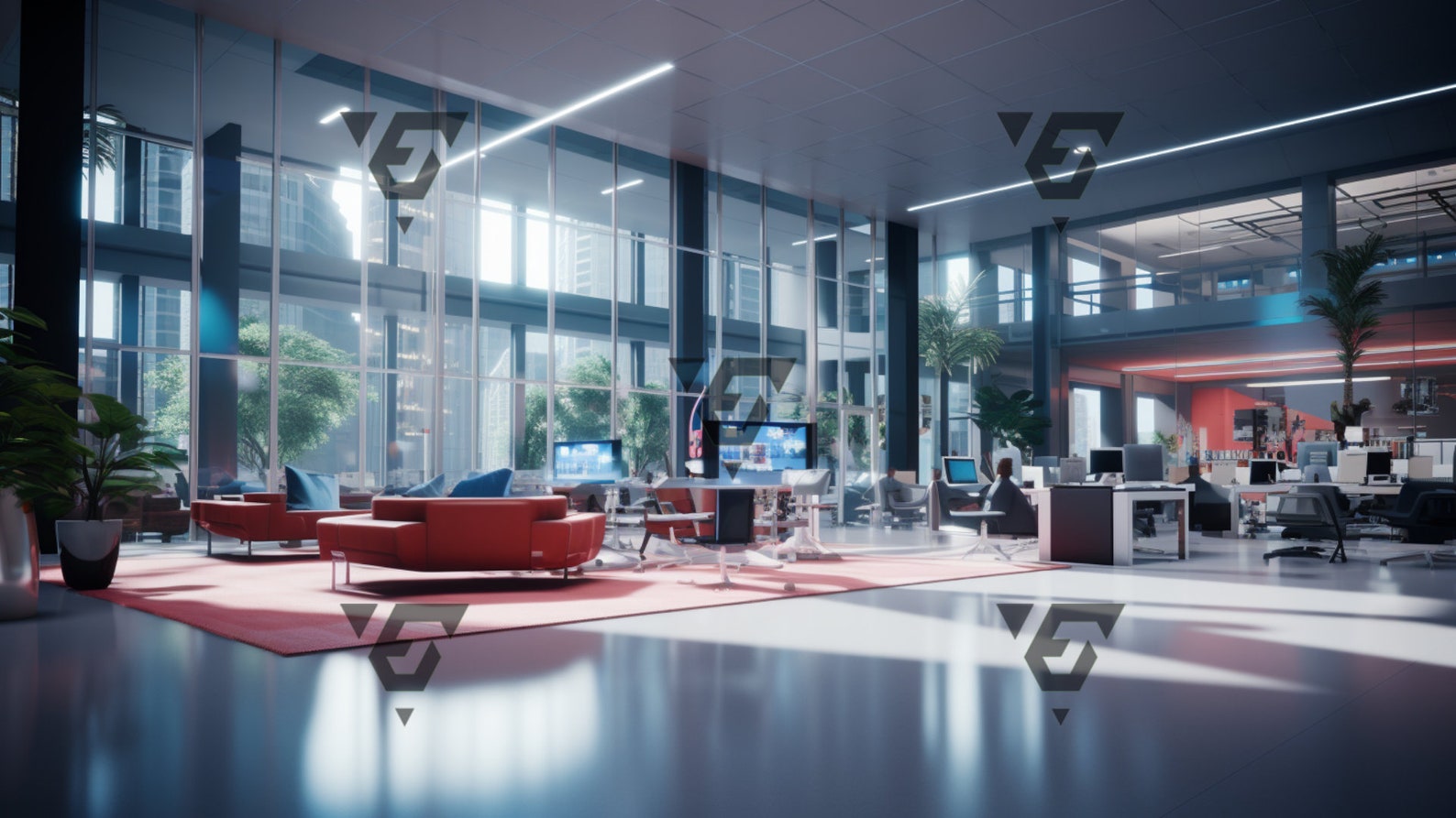 Vibrant Office Virtual Backgrounds | 4 Zoom Virtual Backgrounds ...