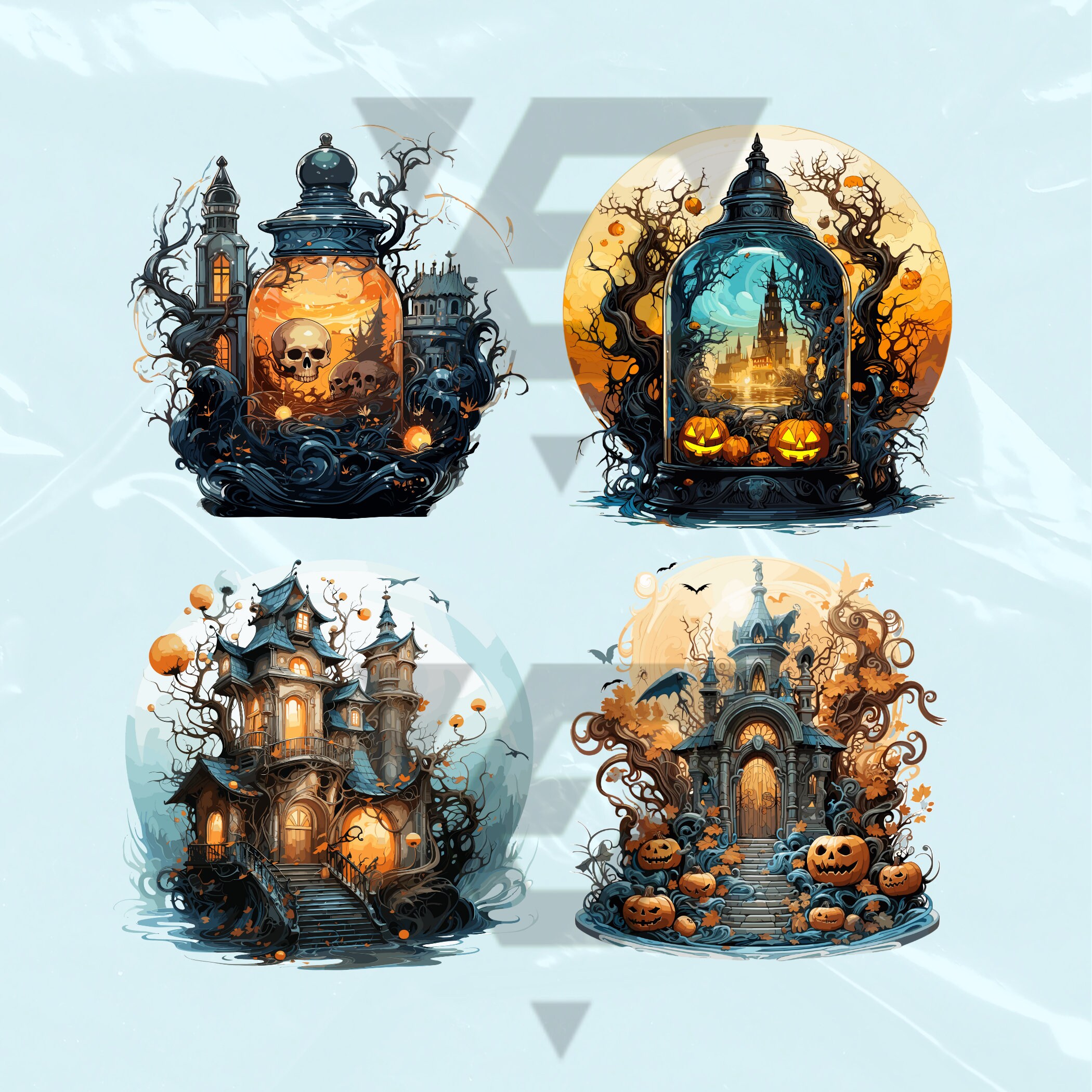 Halloween Clipart PNG Set 20 Halloween Clipart, Commercial Use Clip Art ...