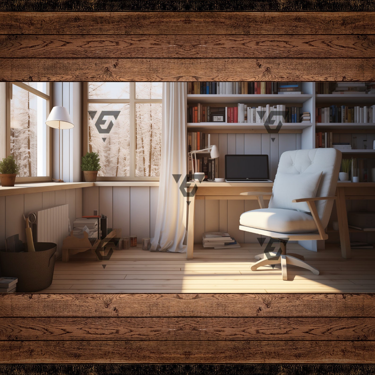 Cozy Virtual Backgrounds Winter Office Scenes 4 Zoom Virtual ...