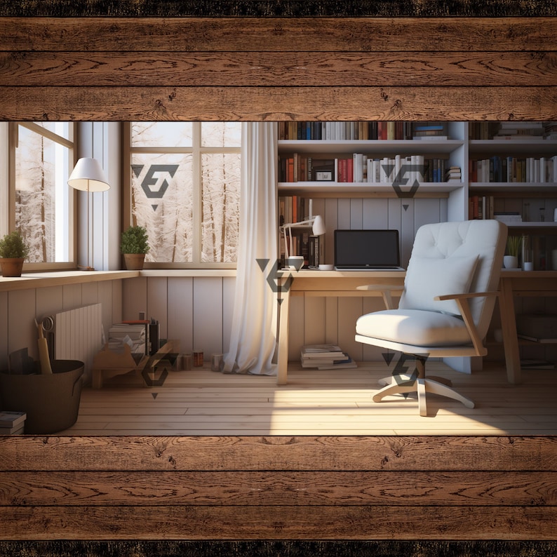 Cozy Virtual Backgrounds Winter Office Scenes 4 Zoom Virtual ...