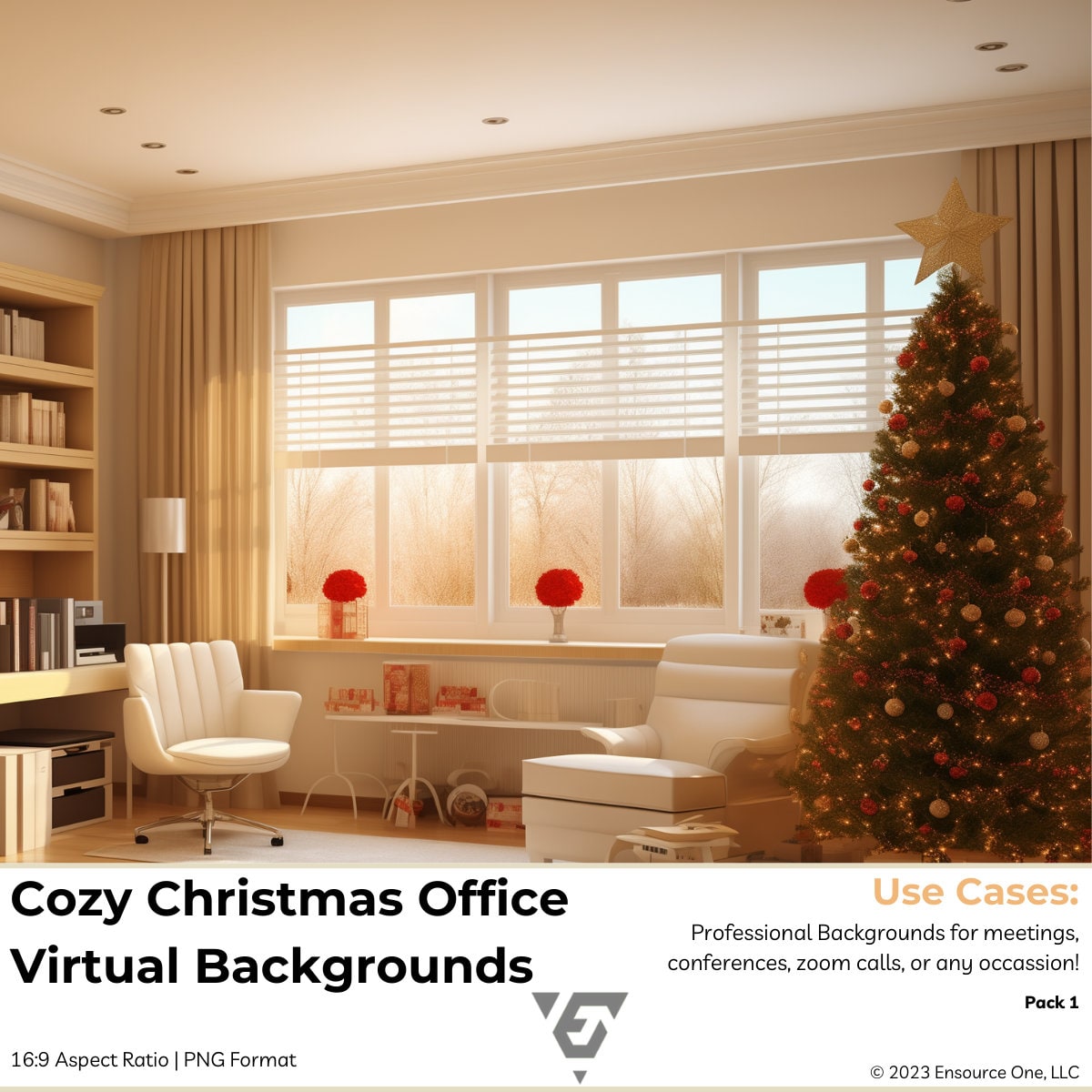 Cozy Virtual Backgrounds Holiday Office Scenes | 4 Zoom Virtual ...