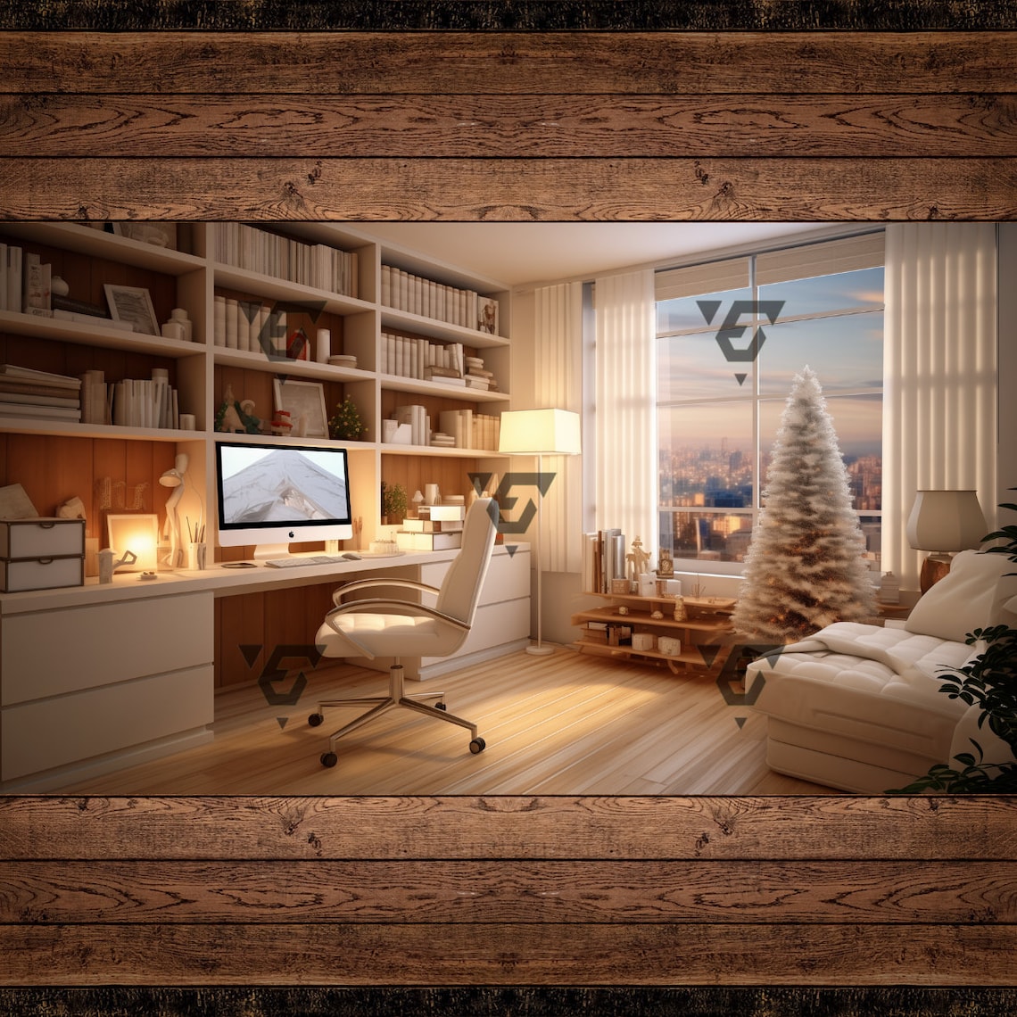 Cozy Virtual Backgrounds Holiday Office Scenes 4 Zoom Virtual ...